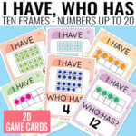 I Have, Who Has Ten Frames up to 20 Game (Digital Download)