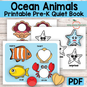 Kinder & Preschool Ocean Animals Binder Activity Book (Digital Download)